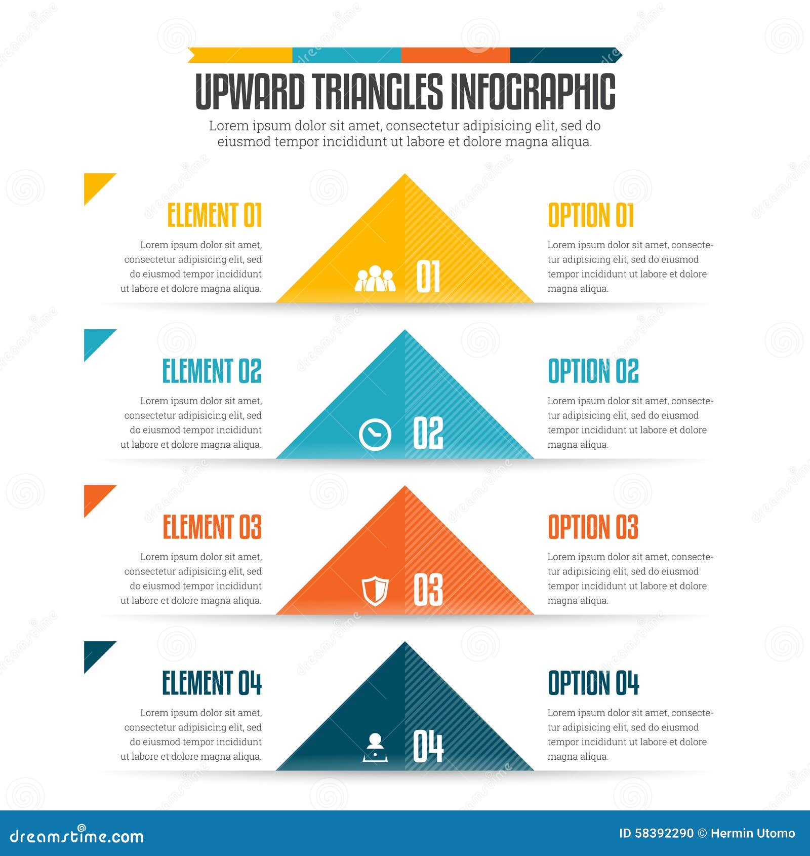 Upward Triangles Infographic Stock Vector Illustration Of Info Flow