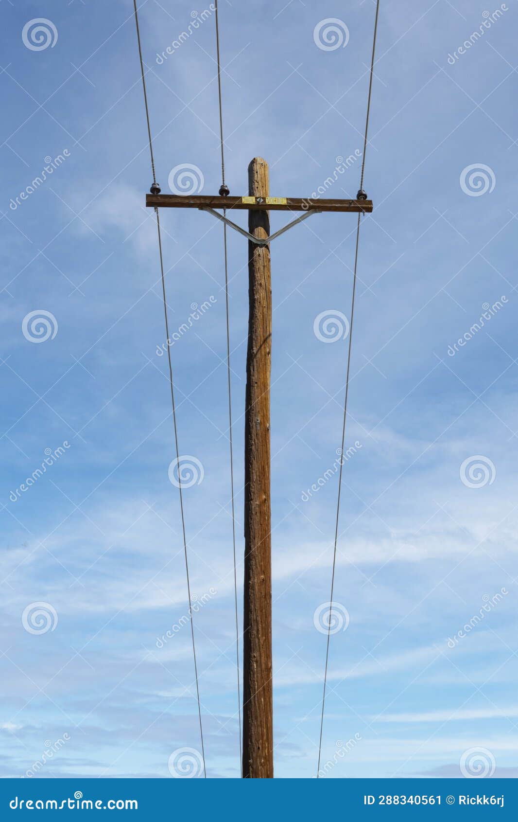 Upward View of an Old High Voltage Power Pole Overhead. Stock Image ...