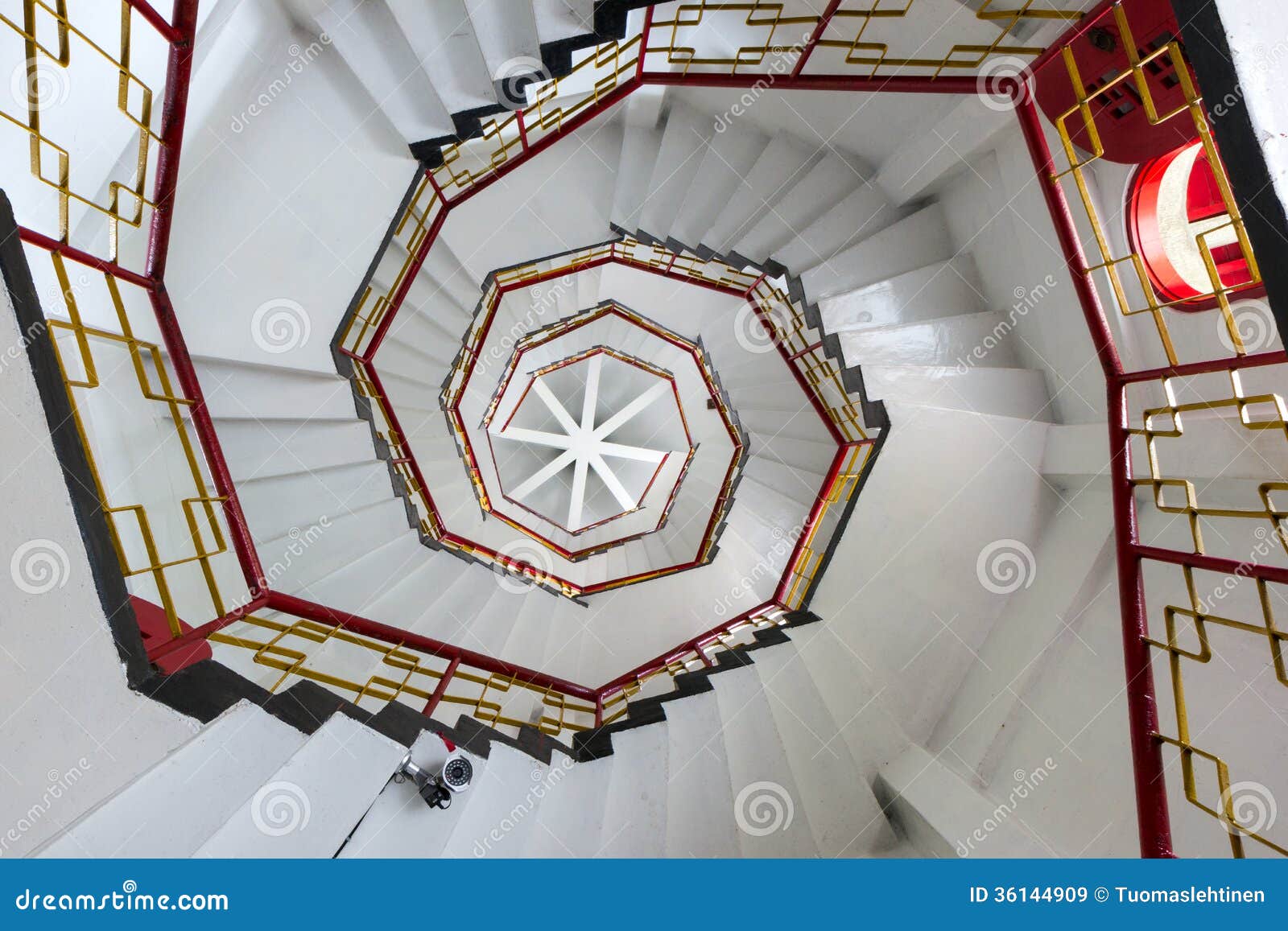 Upward View of Spiral Stairways Stock Image - Image of tower, steps ...