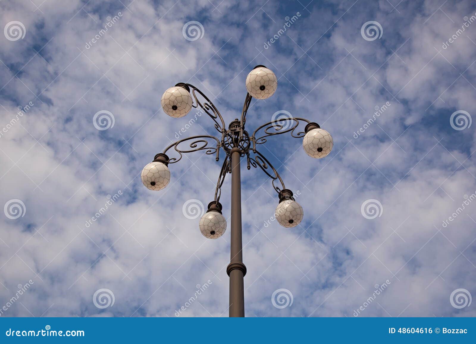 Upward View of Street Light Stock Photo - Image of lamppost, cloudy ...