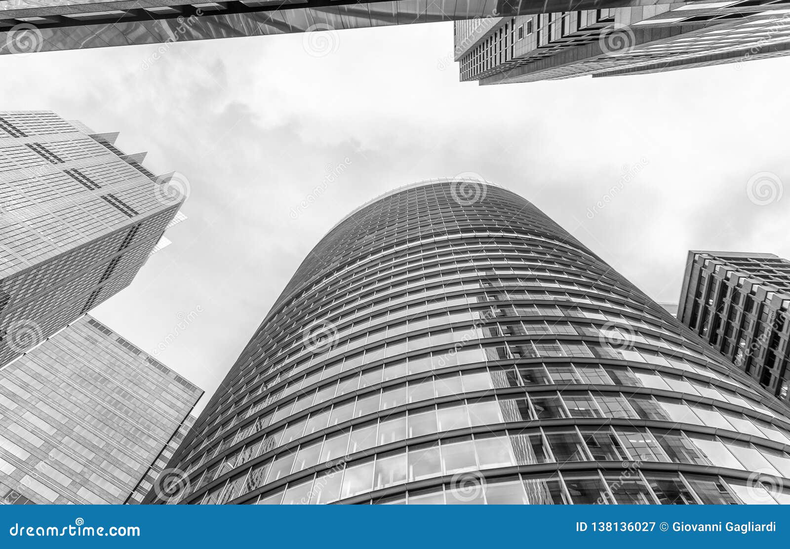 Upward View of Sydney CBD Skyscrapers Stock Image - Image of reflection ...