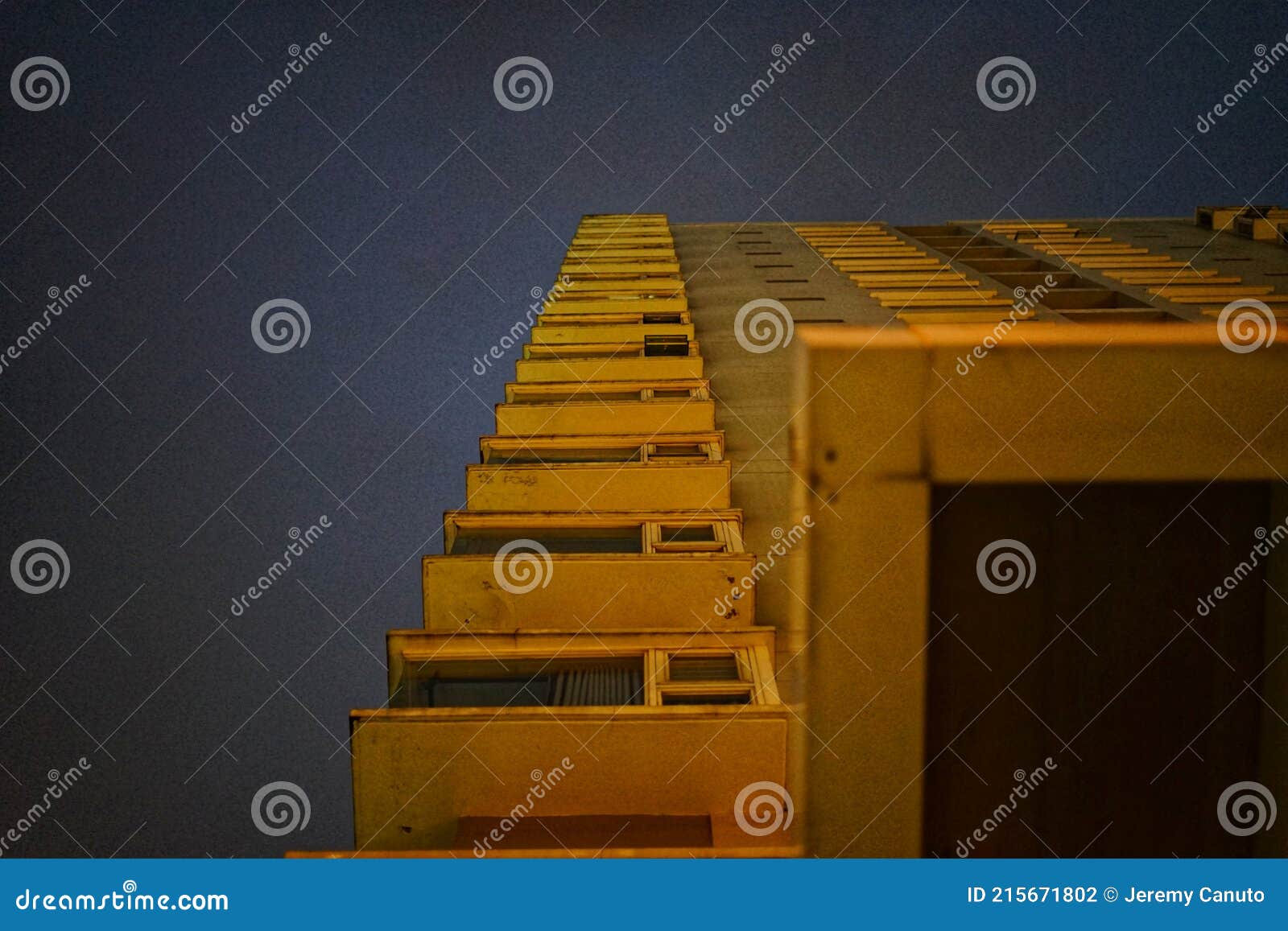 Upward View of Towerblock at Night Stock Photo - Image of facade, house ...
