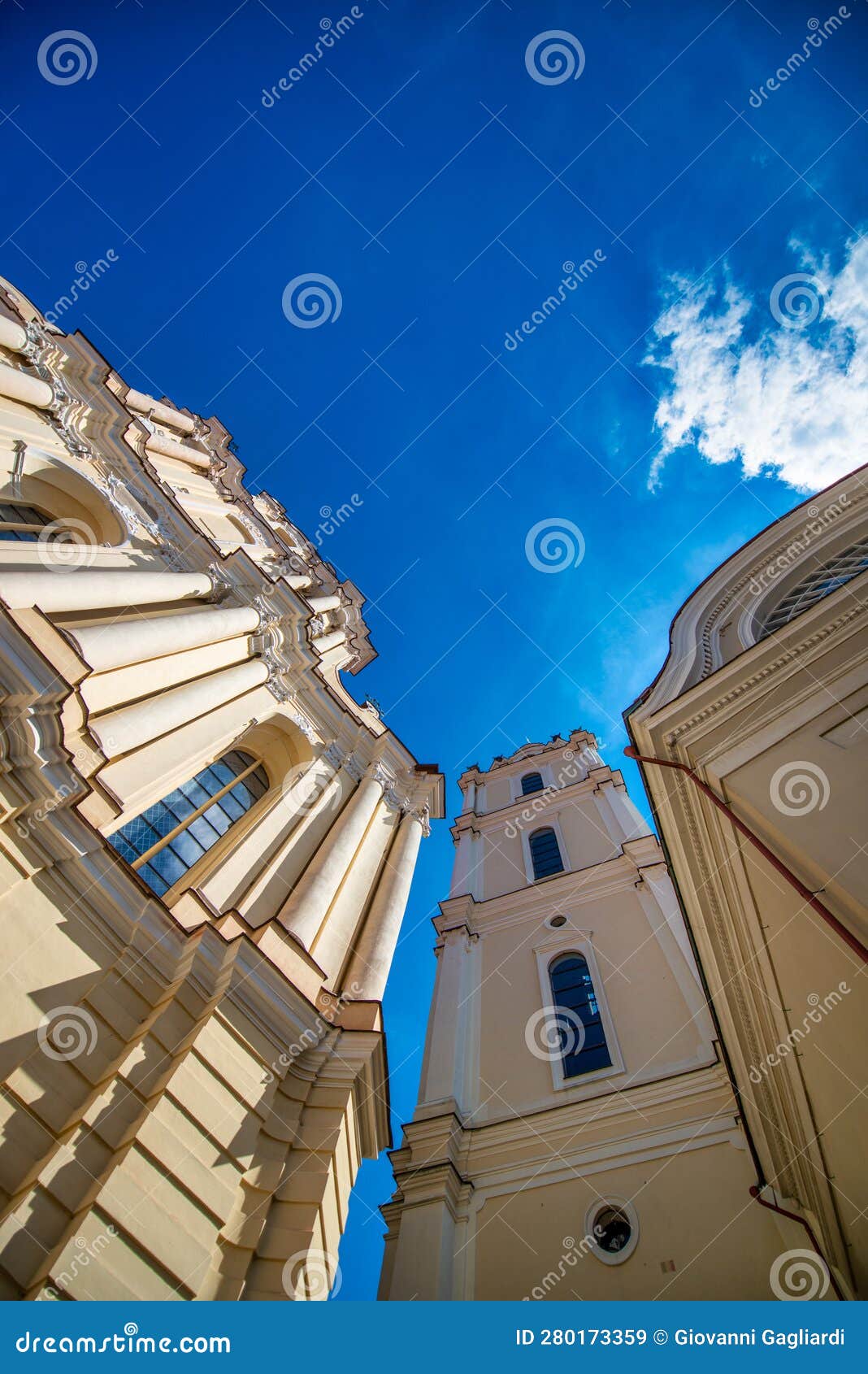 Upward View of Vilnius Ancient Buildings, Lithuania Stock Image - Image ...