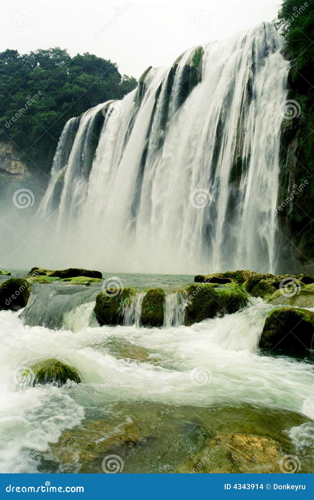 An Upward View of a Waterfall Stock Photo - Image of largest ...