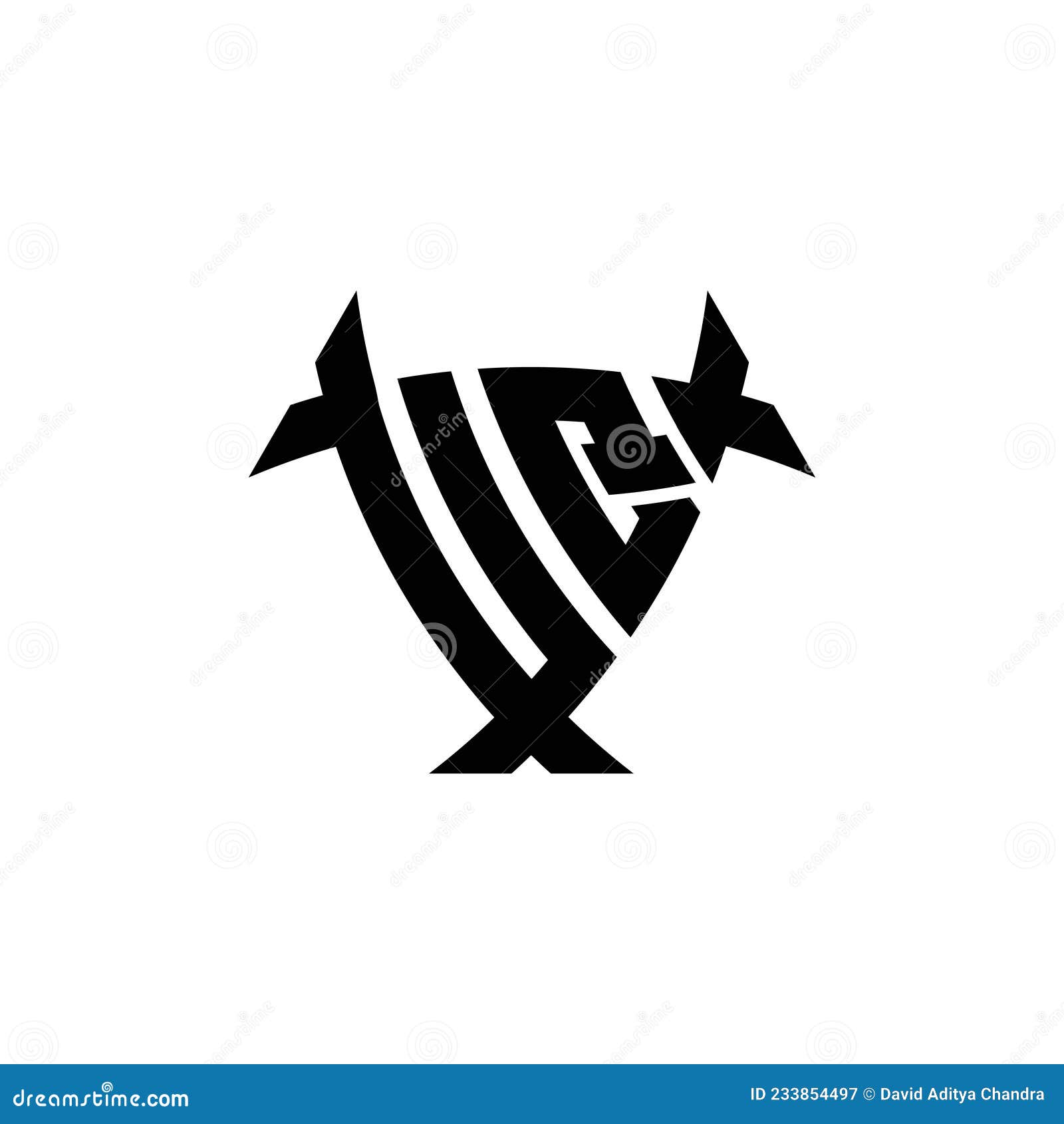 UQ Logo Monogram Triangle Shield Style Stock Vector - Illustration of ...