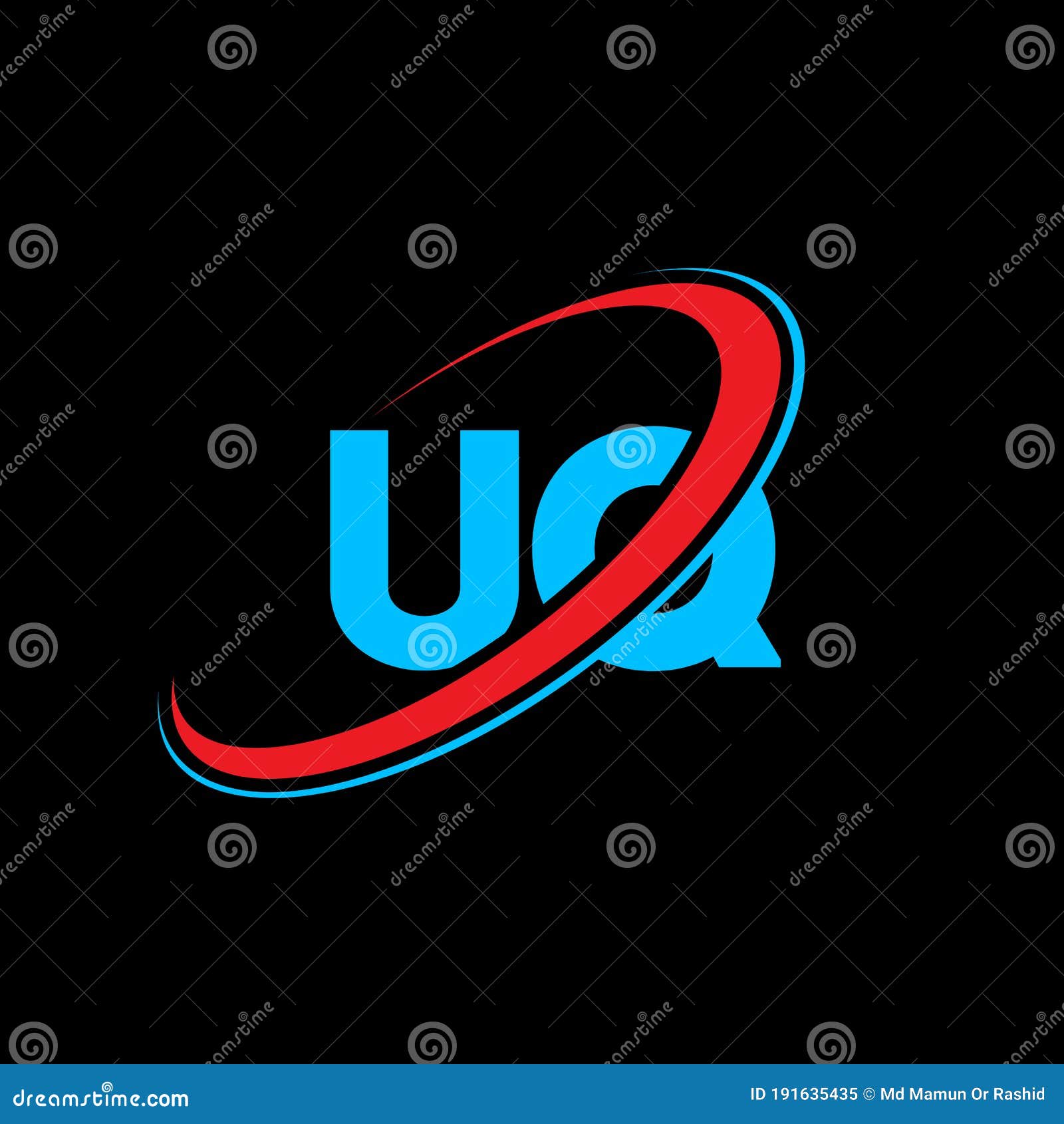 UQ U Q Letter Logo Design. Initial Letter UQ Linked Circle Uppercase ...