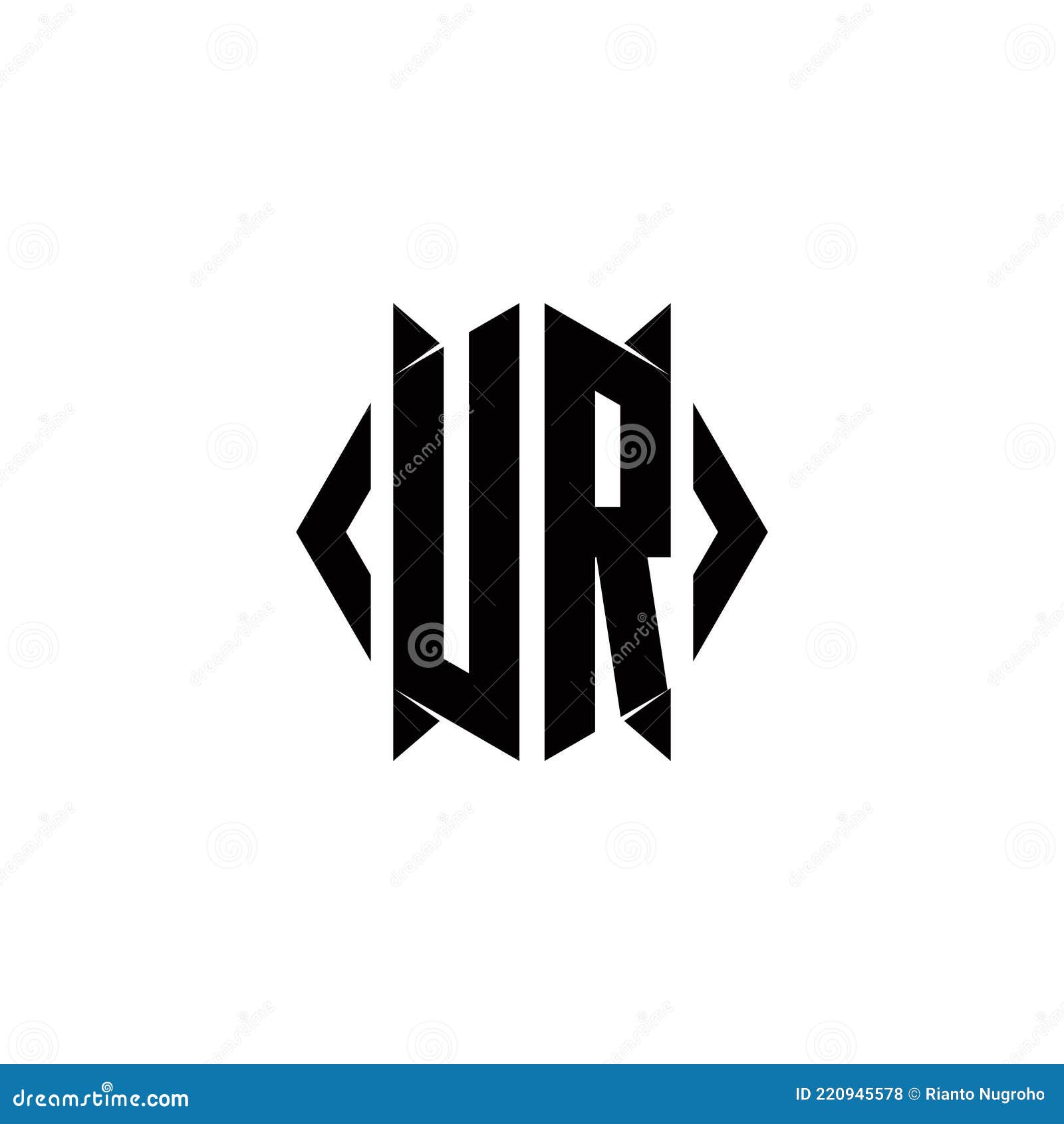 UR Logo Monogram with Shield Shape Designs Template Stock Vector ...