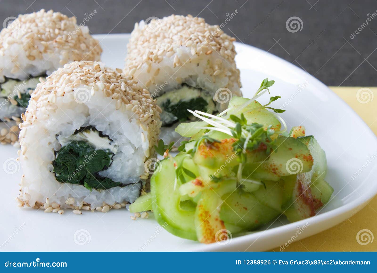 Ura Maki Sushi stock photo. Image of shot, focus, sesame - 12388926