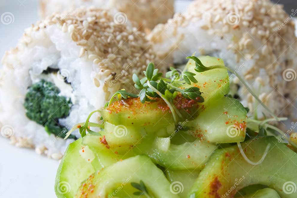 Ura Maki Sushi stock photo. Image of horizontal, cuisine - 12388968