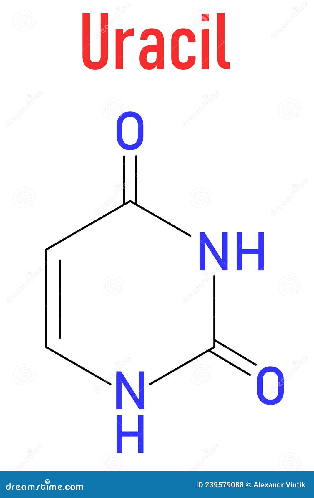 Uracil, Nucleobase Dna Molecule. Molecular Model, 3d Rendering ...