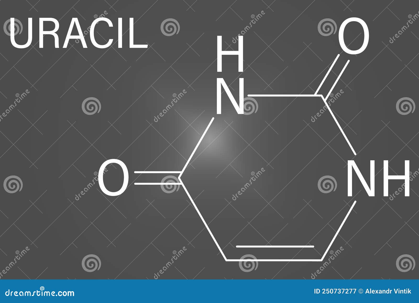 Uracil, Nucleobase Dna Molecule. Molecular Model, 3d Rendering ...