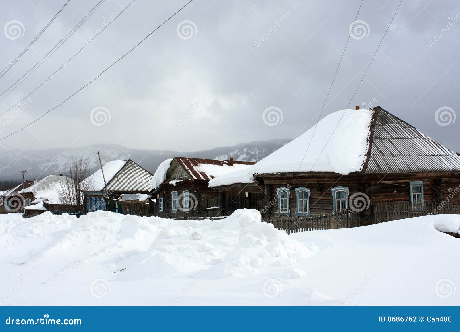 The Ural village. stock photo. Image of resort, road, altitude - 8686762