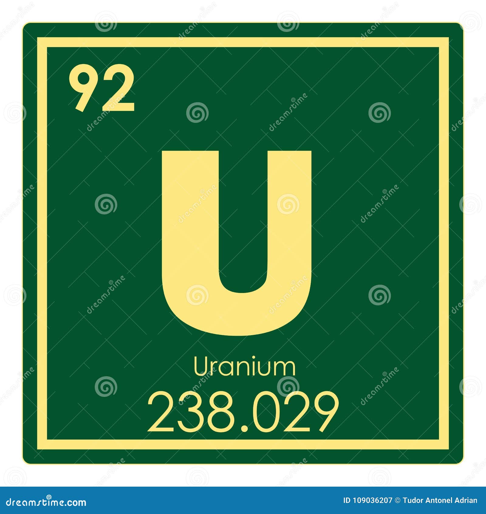 Uran chemisches Element stock abbildung. Illustration von chemikalie ...