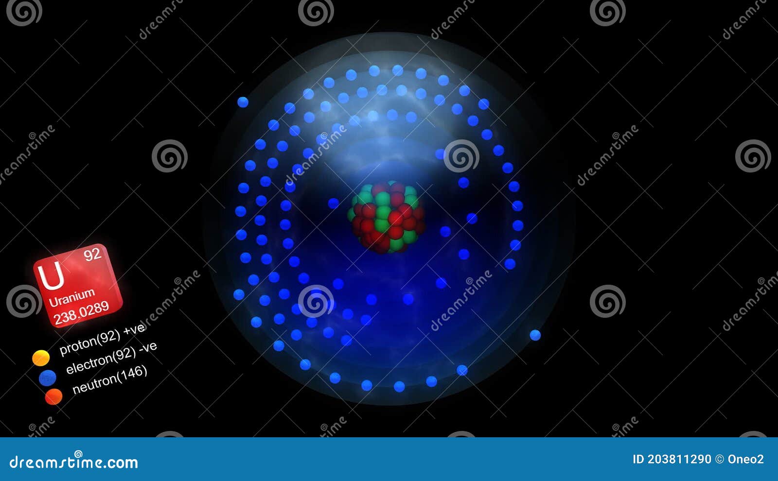 Uranium Atom, with Element`s Symbol Stock Footage - Video of number ...