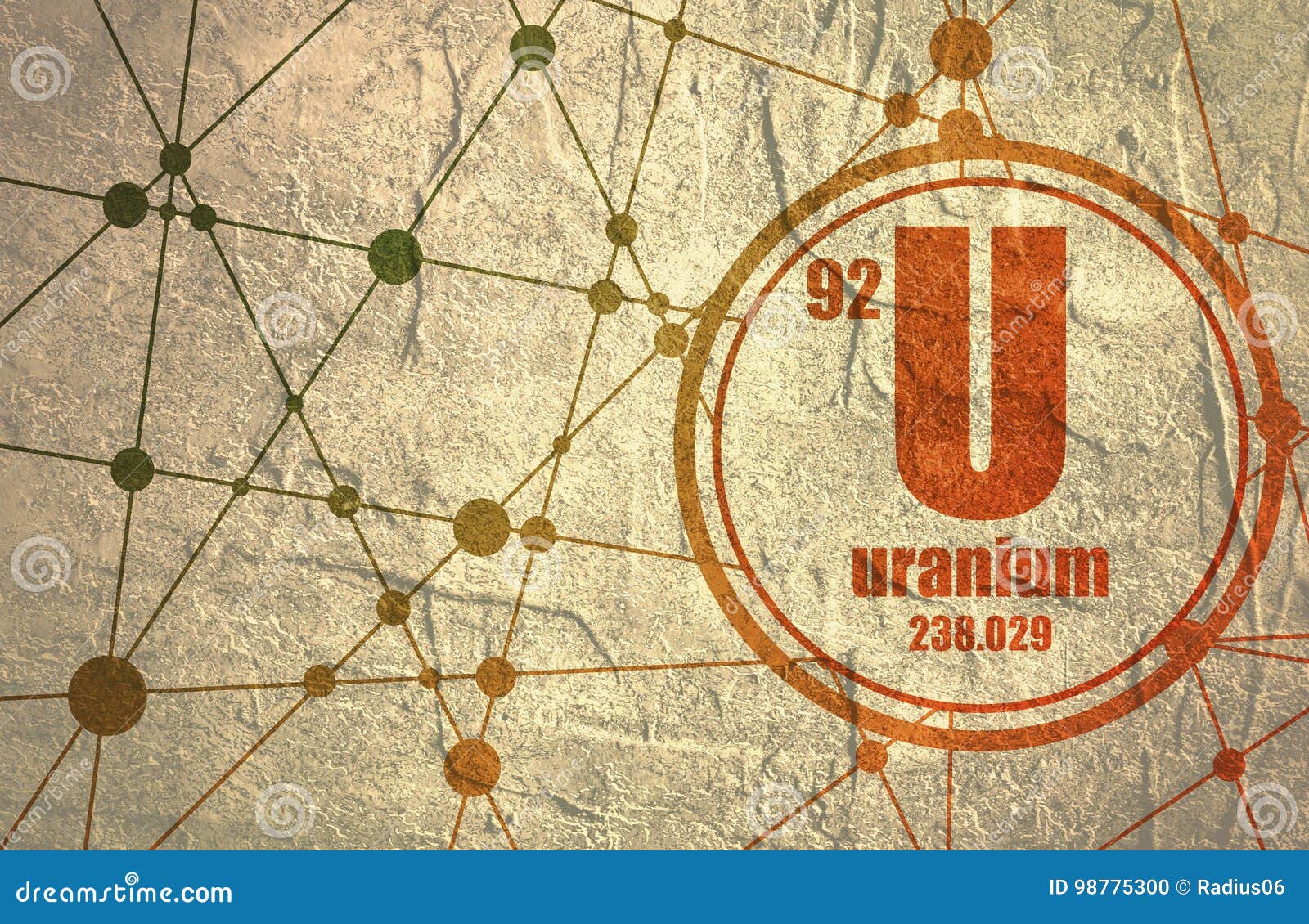 Uranium chemical element. stock illustration. Illustration of atom ...