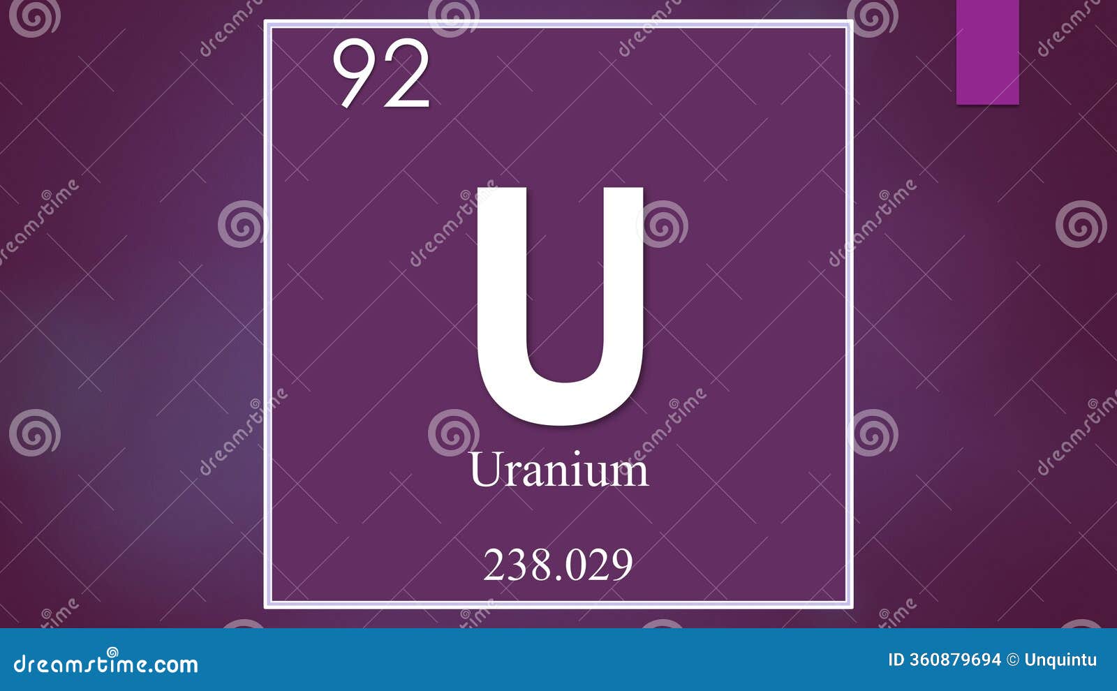 Uranium Chemical Element Symbol on Green Simple Background Stock ...