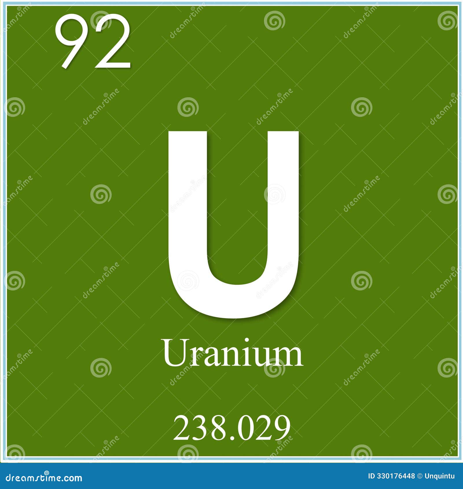 Uranium Chemical Element Symbol on White Background Stock Illustration ...