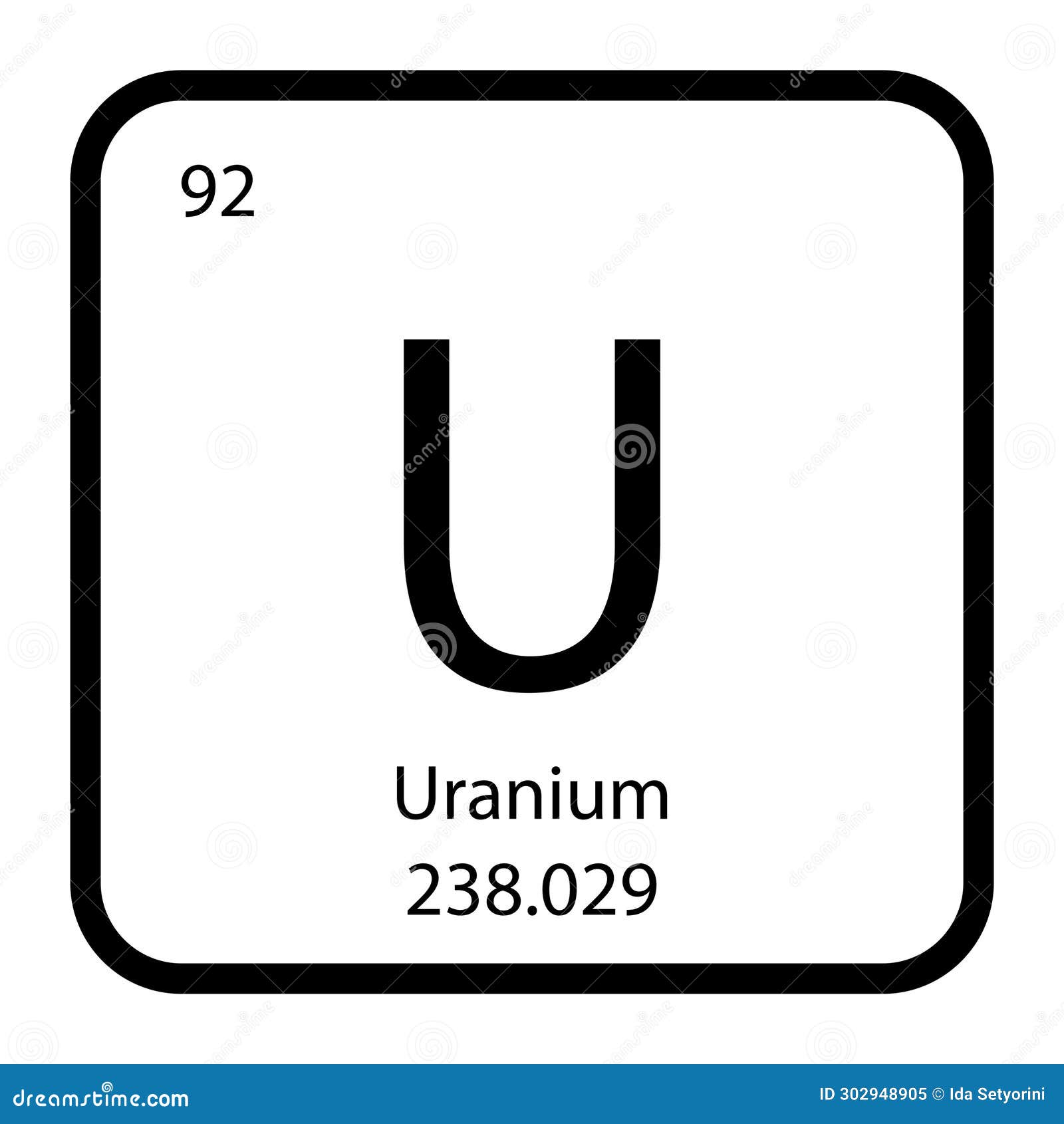 Uranium Icon. U Chemical Element. Atomic Number 92. Mass 238.03. Green ...