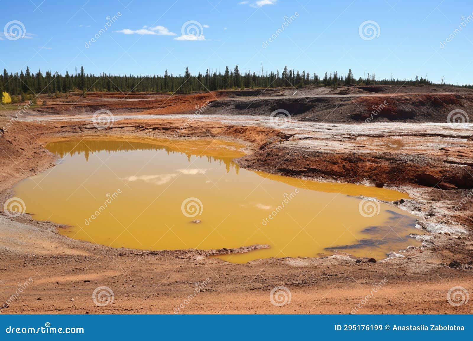 Uranium Mine Tailings Pond stock illustration. Illustration of isotope ...