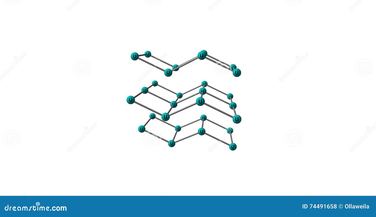 Uranium Molecular Structure Isolated on White Stock Illustration ...