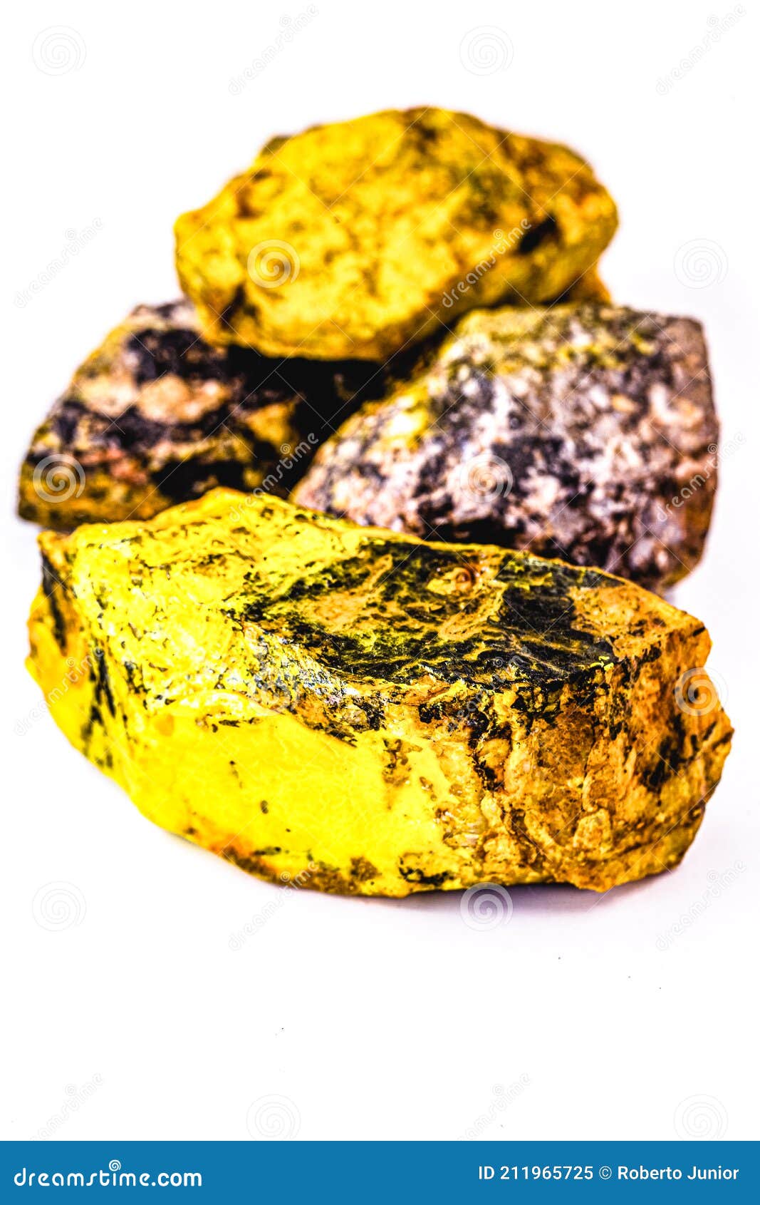 Uranium, Radioactive Ore on Isolated White Background Stock Image ...