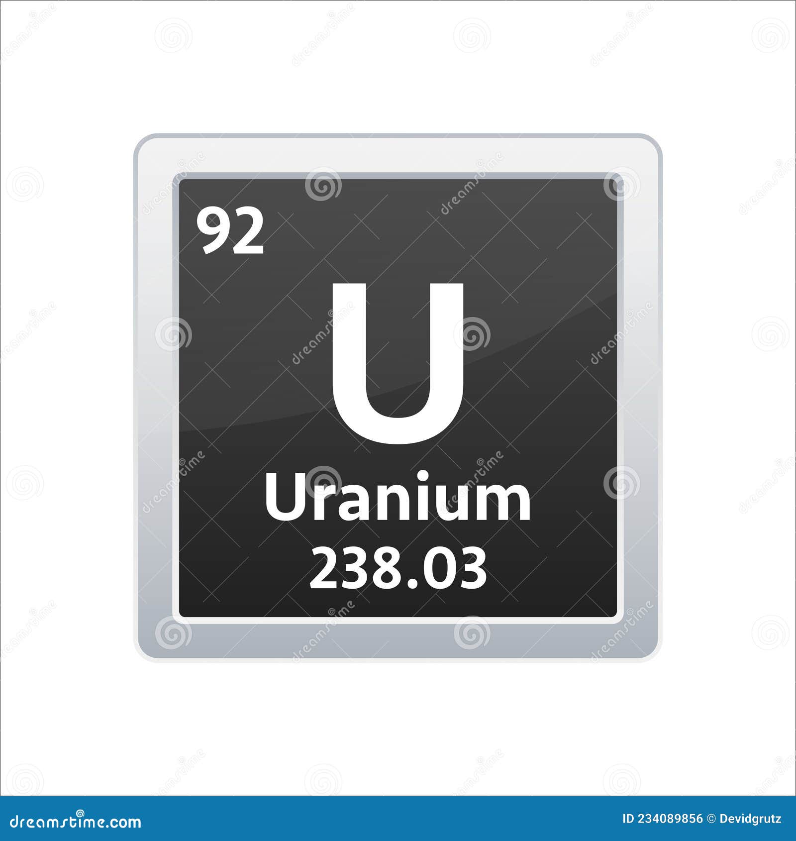 Uranium Symbol. Chemical Element of the Periodic Table Stock Vector ...