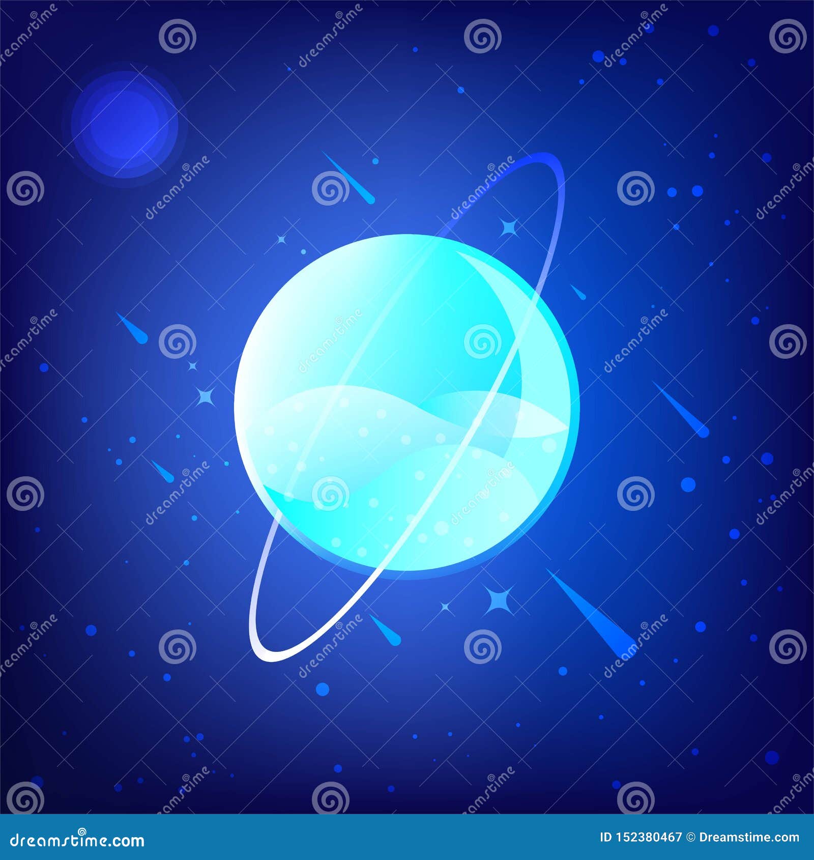 Urano, Planeta En Sistema Solar Ilustración del Vector - Ilustración de ...