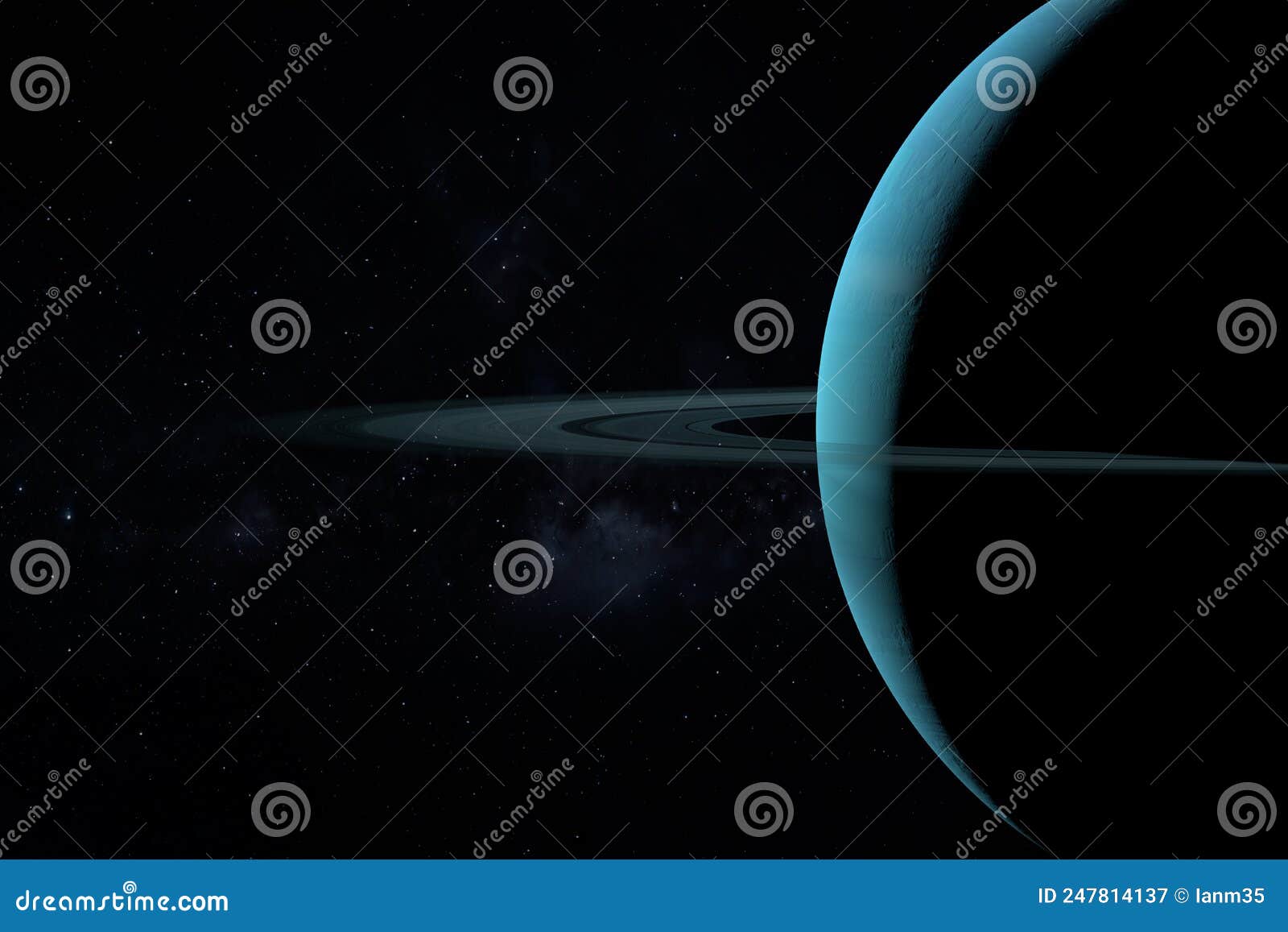 Uranus and Her Rings in the Outer Space Stock Illustration ...