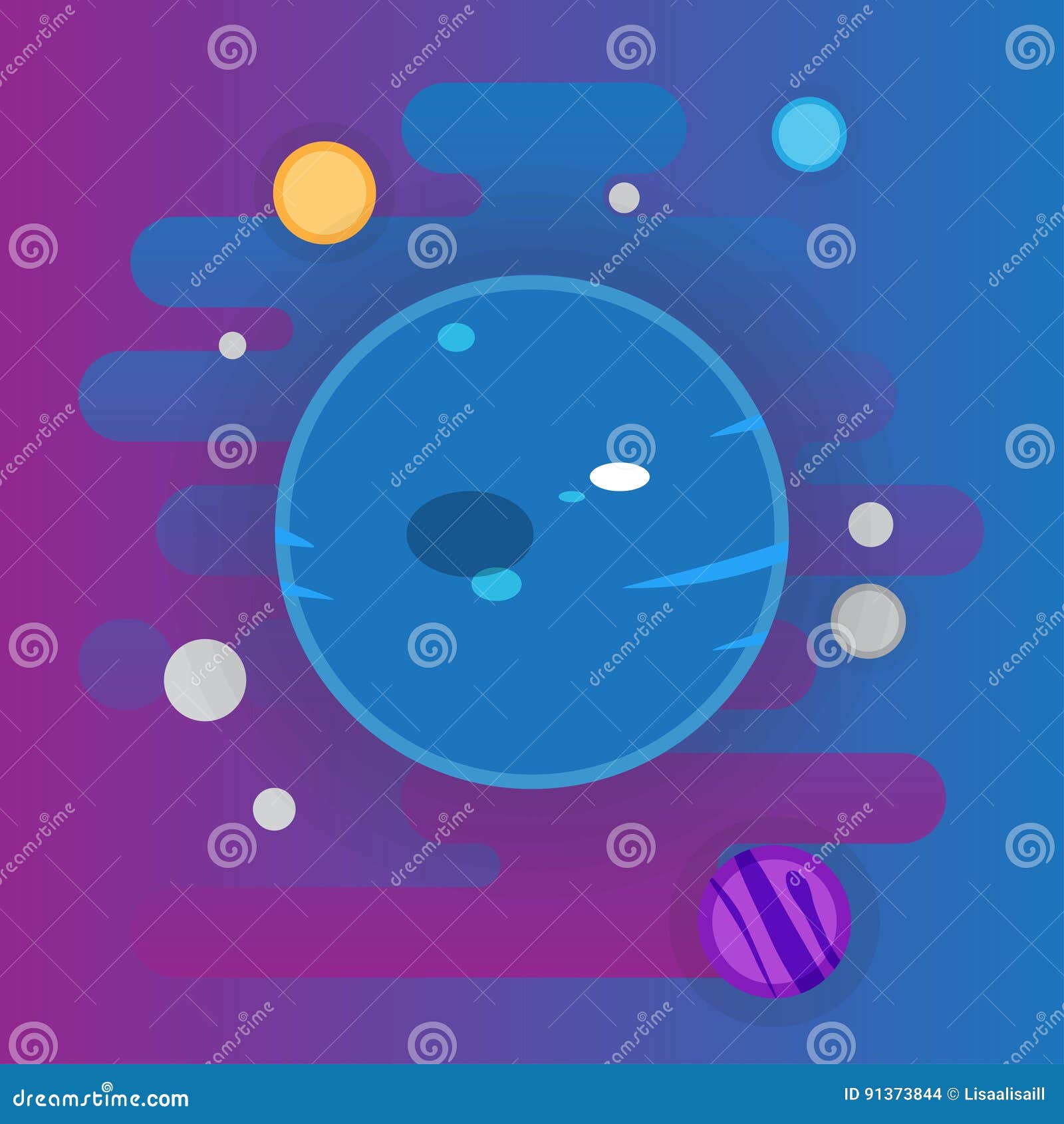Uranus Icon - Flat Illustration, Space Elements Stock Vector ...