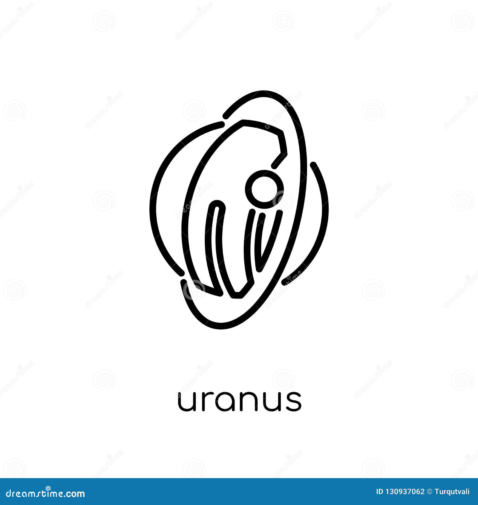 Uranus Icon. Planet Symbol. Vector Black Sign On White. Astrological ...