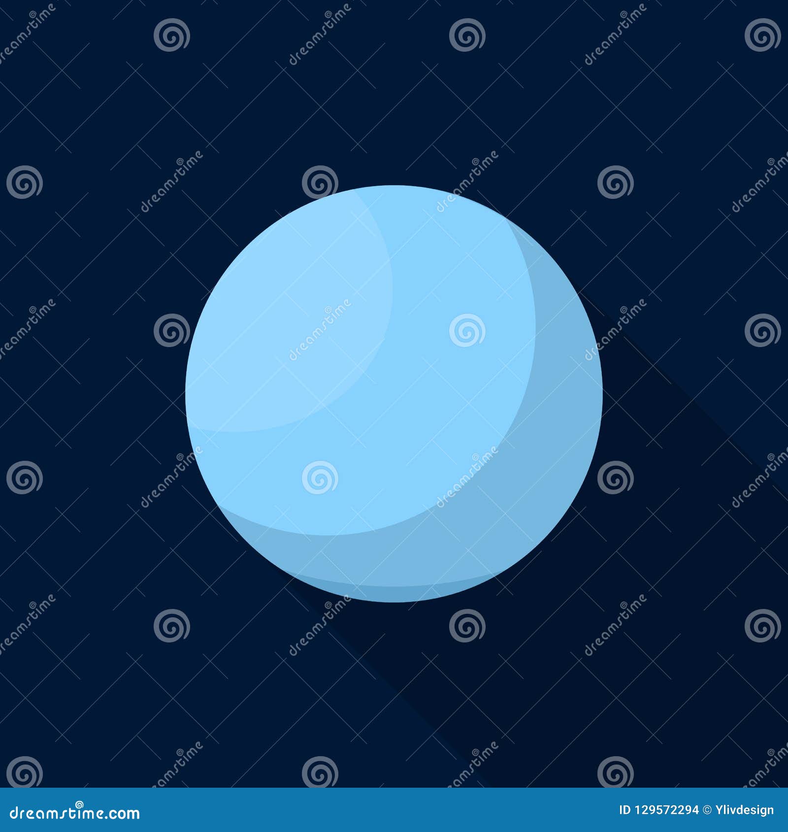 Uranus Planet Icon, Flat Style Stock Vector - Illustration of cartoon ...