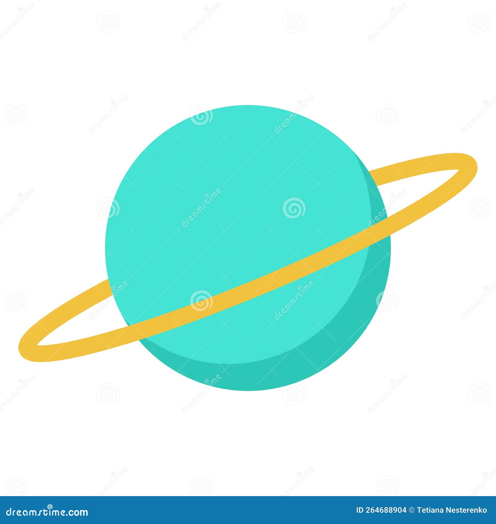 Uranus Planet Surrounded by Ring Brochure Element Design Stock Vector ...