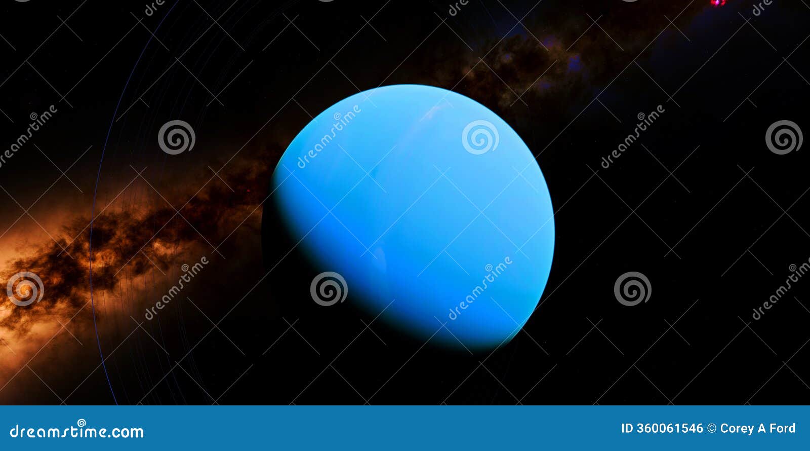 Uranus and 13 Planetary Rings Surrounding Planet Stock Illustration ...