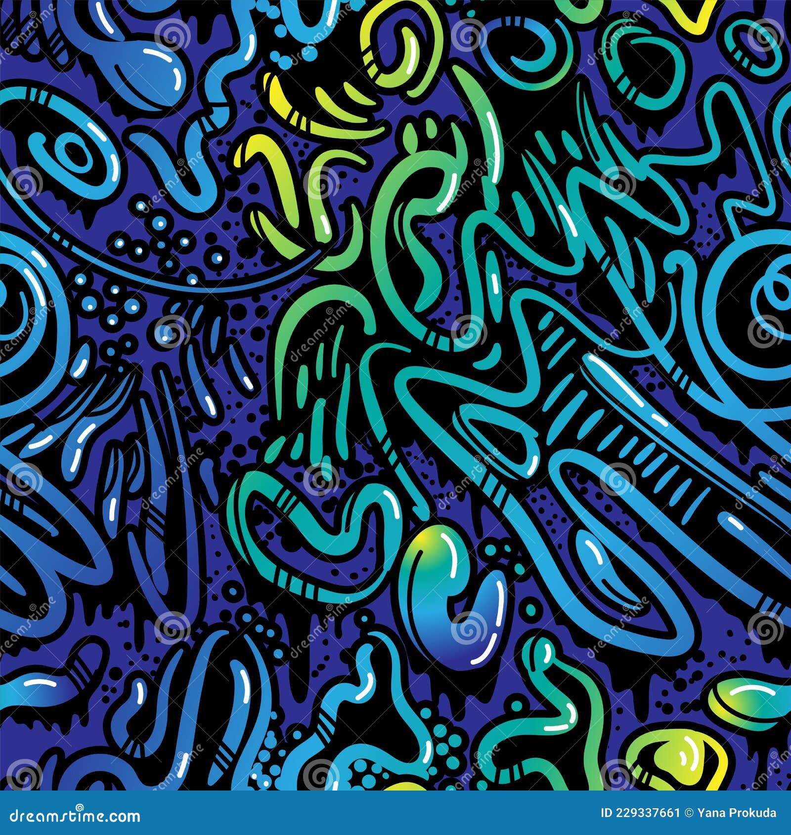 Urban Abstract Graffiti Seamless Pattern with Gradient Lines Stock ...