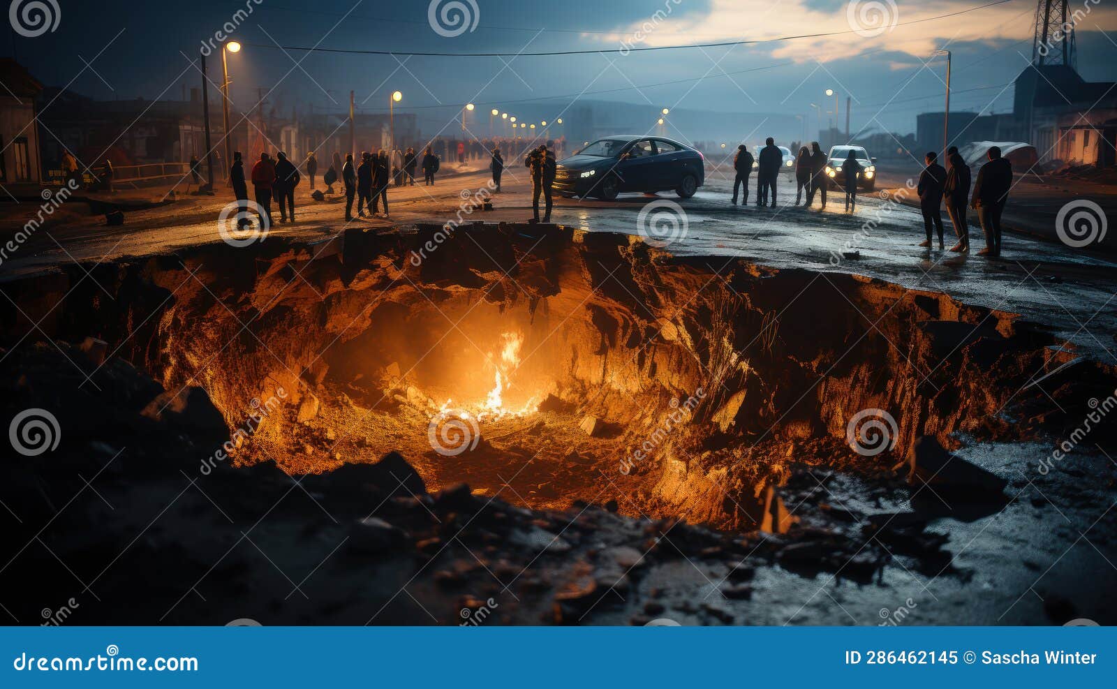 Urban Abyss: Unfathomable Chasm in the Cityscape Stock Image - Image of ...