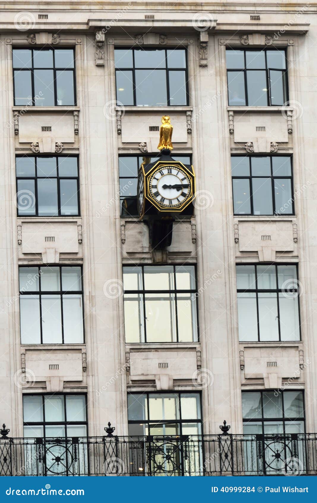 Urban Antique Clock on Building Stock Photo - Image of london, urban ...