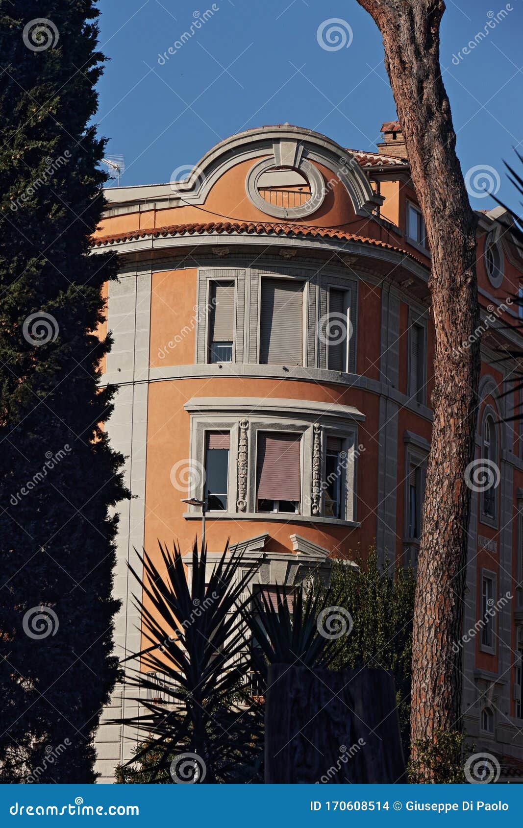 Urban architecture in Rome stock photo. Image of works - 170608514