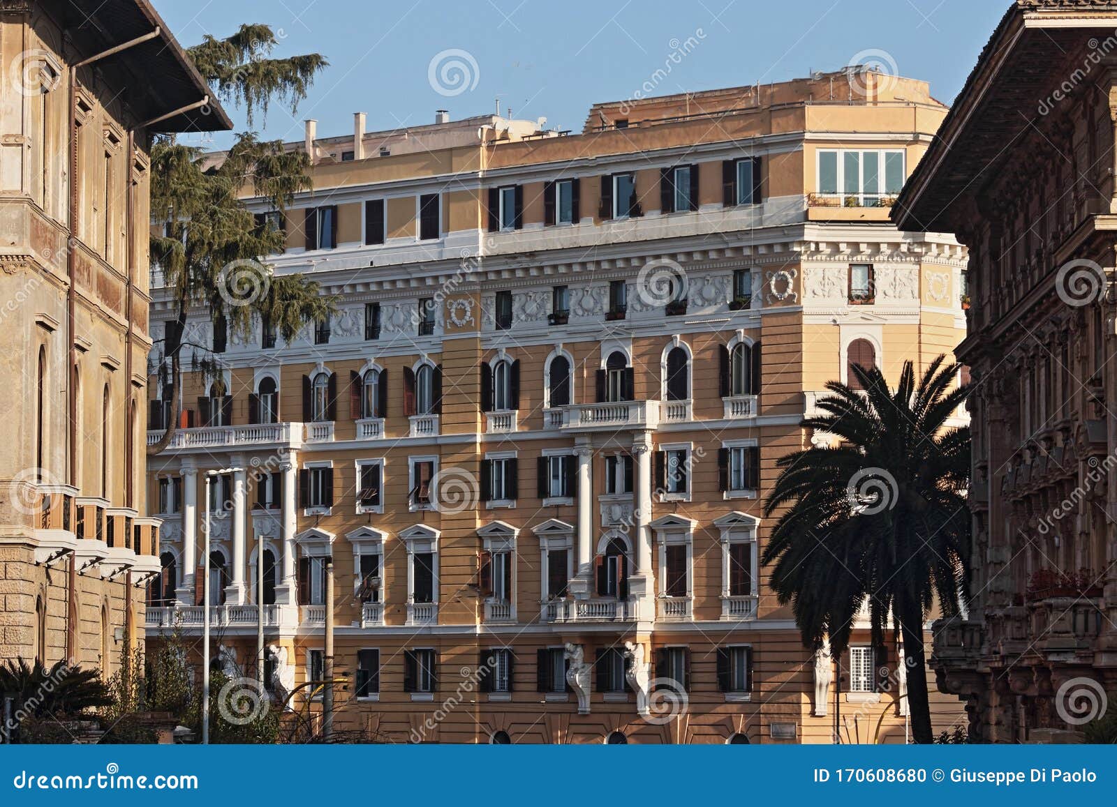 Urban architecture in Rome stock photo. Image of nomentano - 170608680