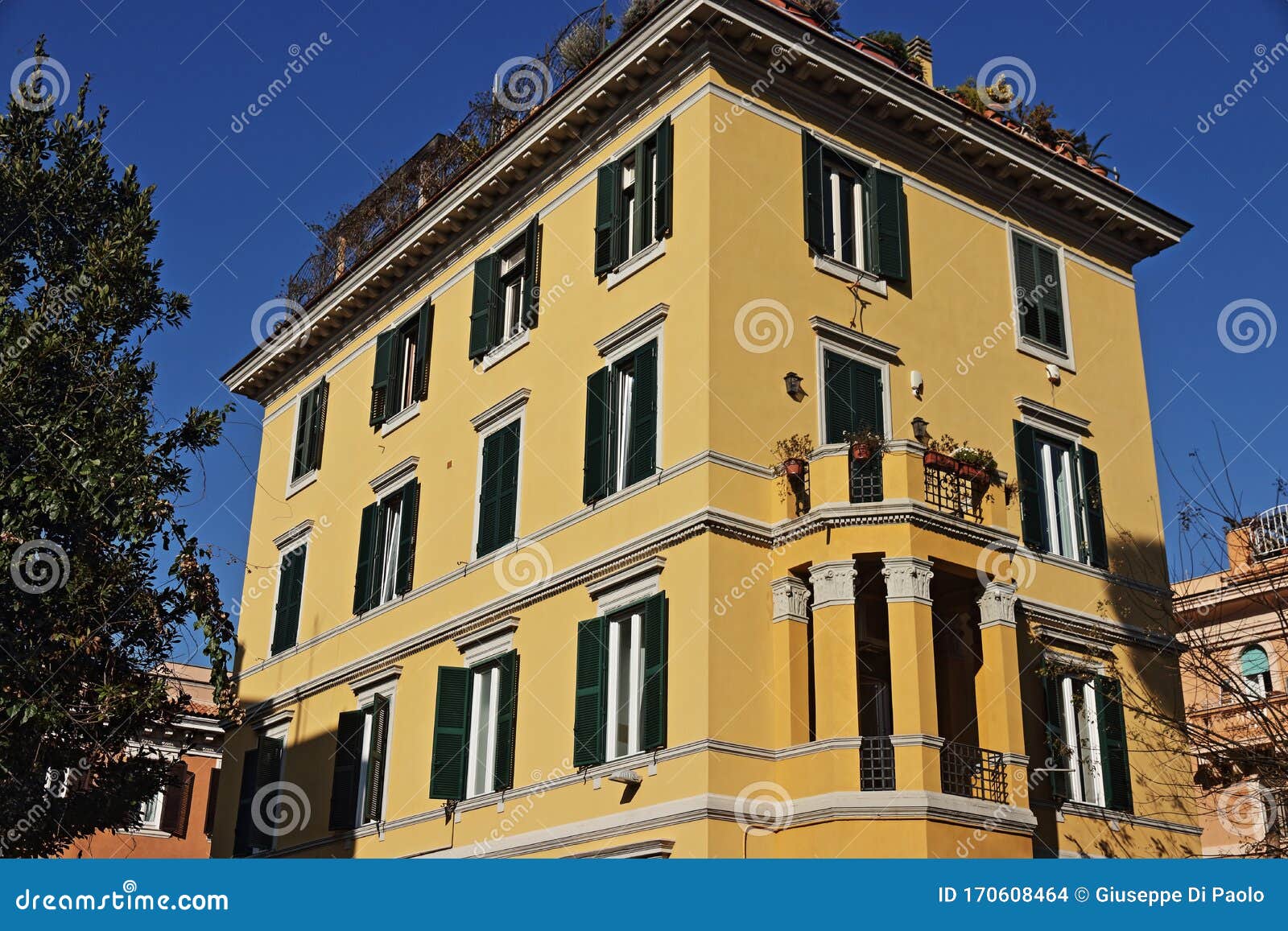Urban architecture in Rome stock photo. Image of form - 170608464