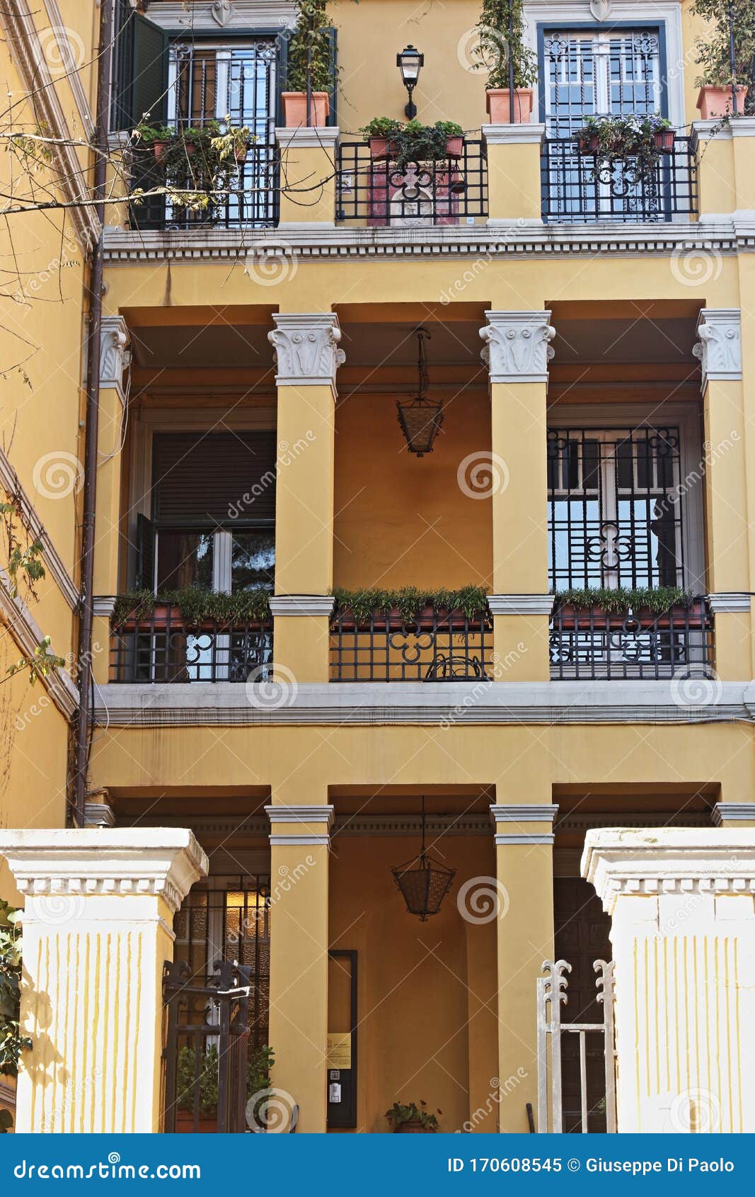 Urban architecture in Rome stock image. Image of architectural - 170608545
