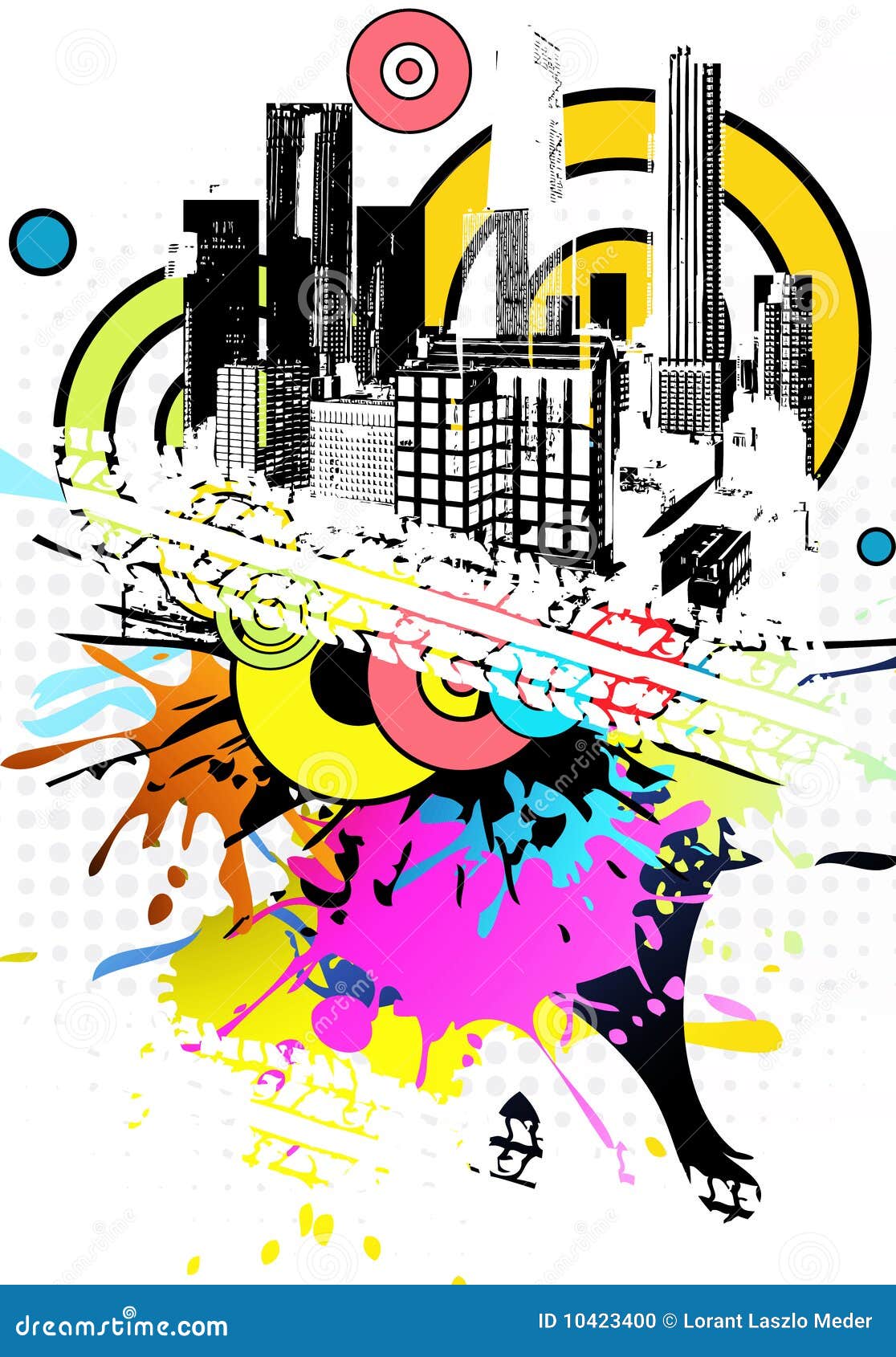 Urban background stock illustration. Illustration of poster - 10423400