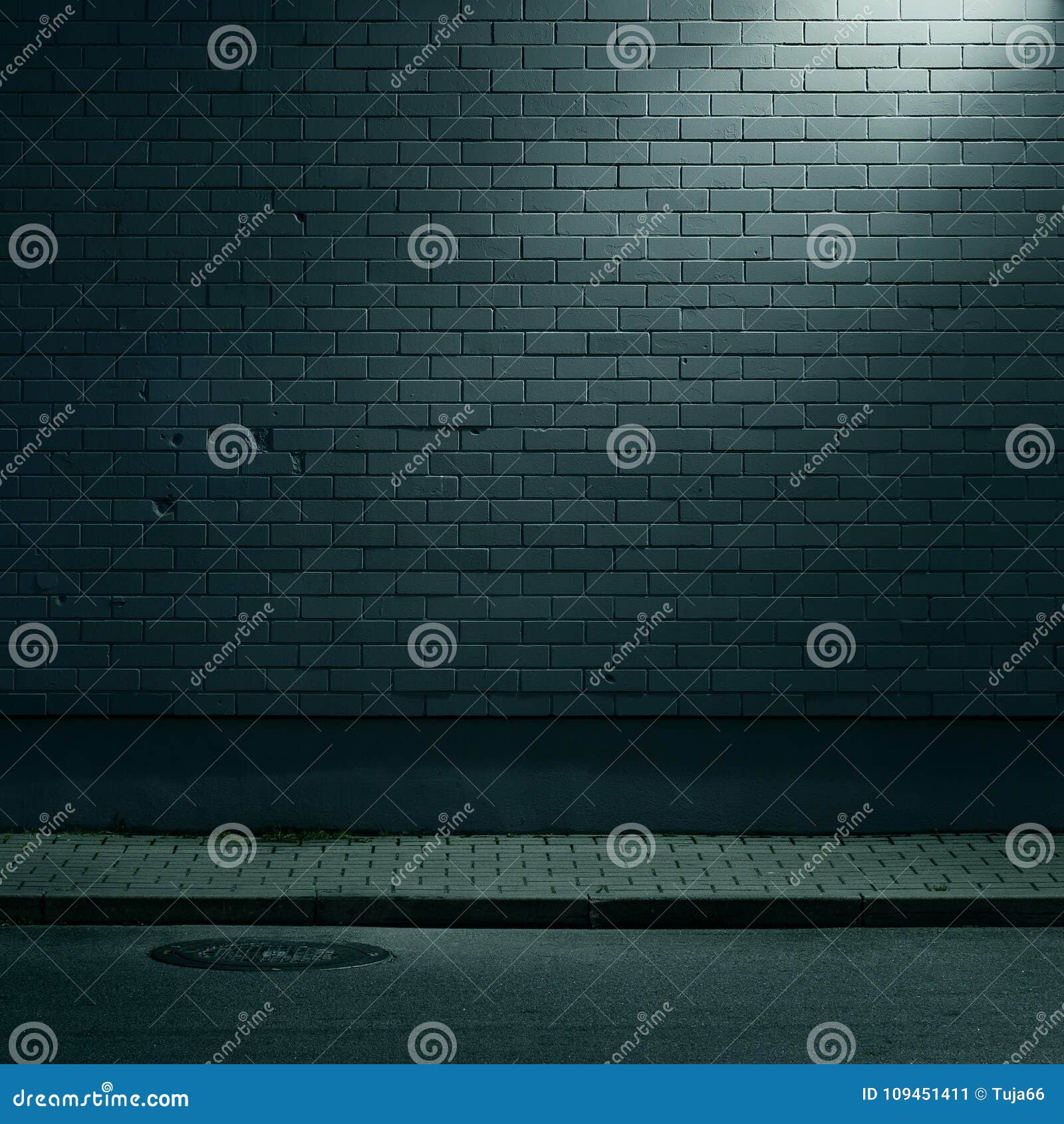 Brick Wall At Night Stock Image Image Of Scene Night 109451411