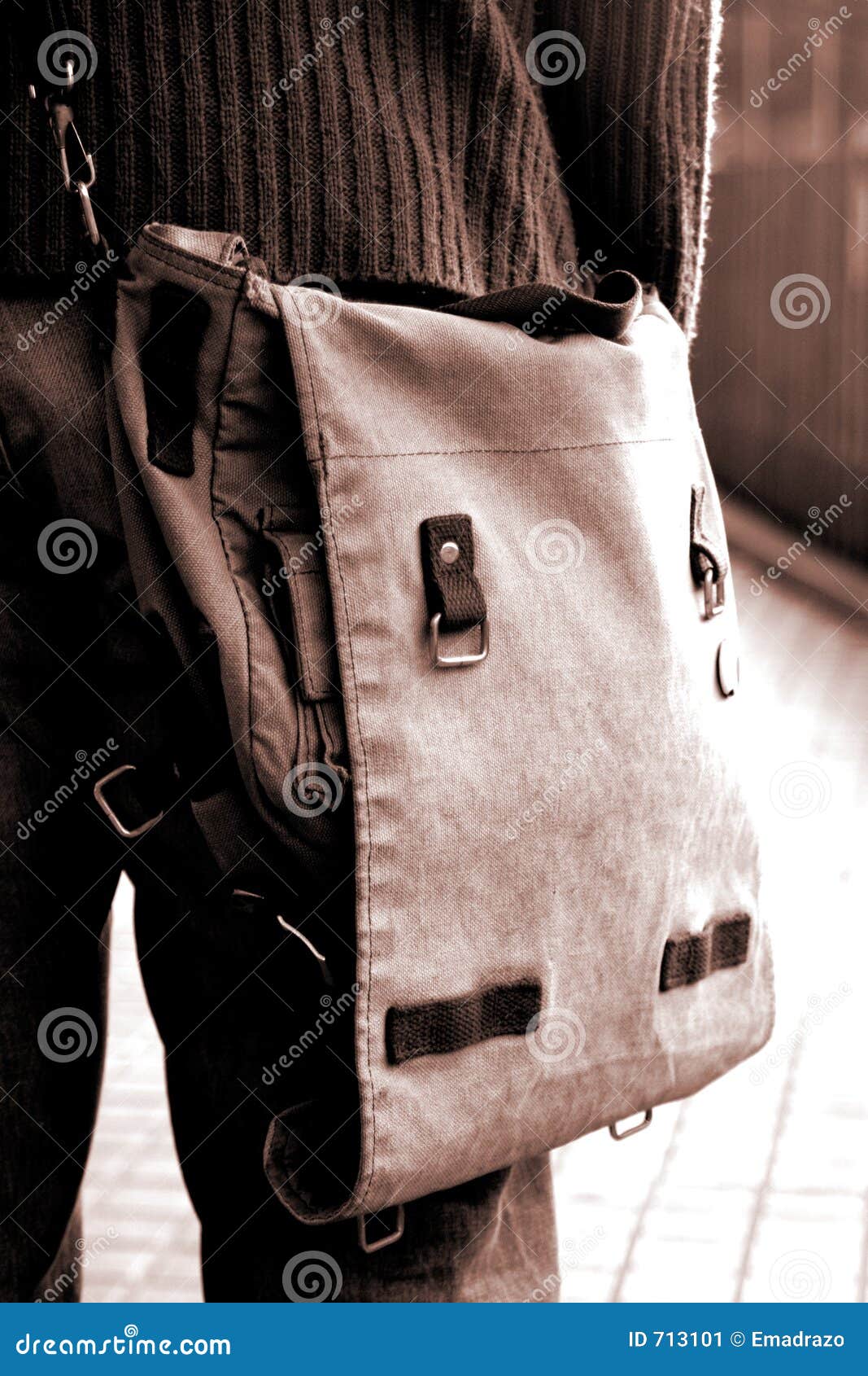 Urban bag stock image. Image of city, teenager, retro, sepia - 713101