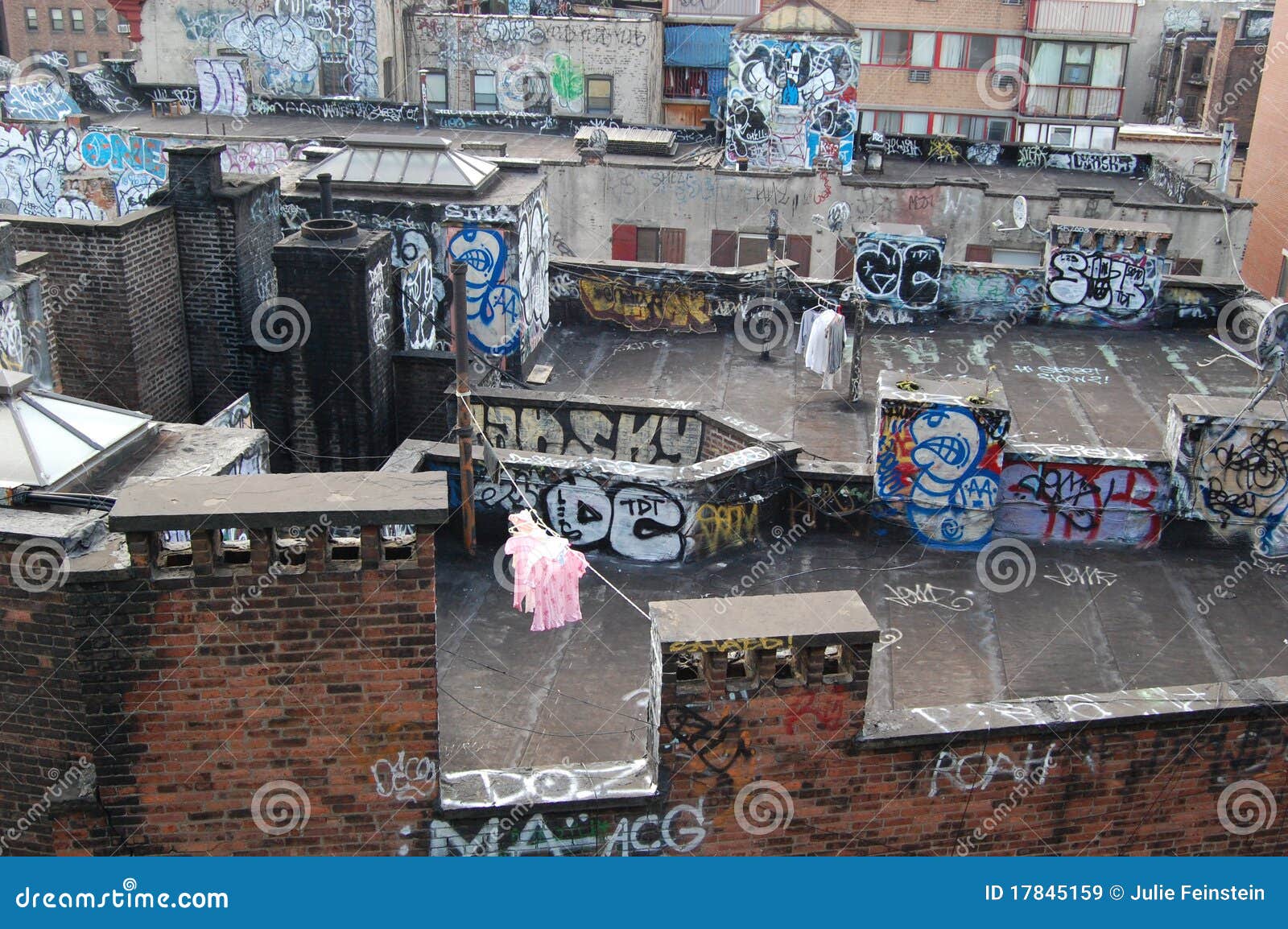 Urban Blight with Laundry editorial stock image. Image of manhattan ...