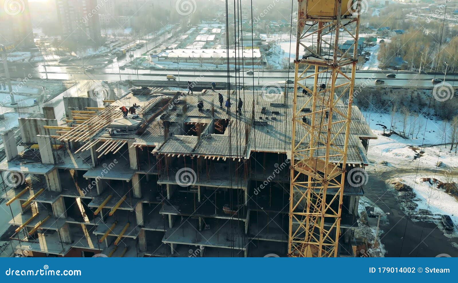 Urban Block of Flats during Building Process Stock Footage - Video of ...
