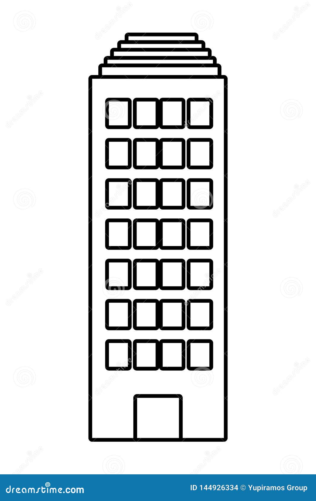 Urban building cartoon stock vector. Illustration of center - 144926334