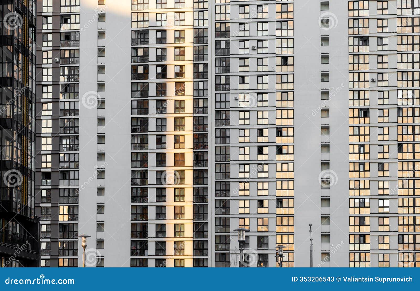 Urban Building Facade. Seamless Pattern of a Modern Residential ...