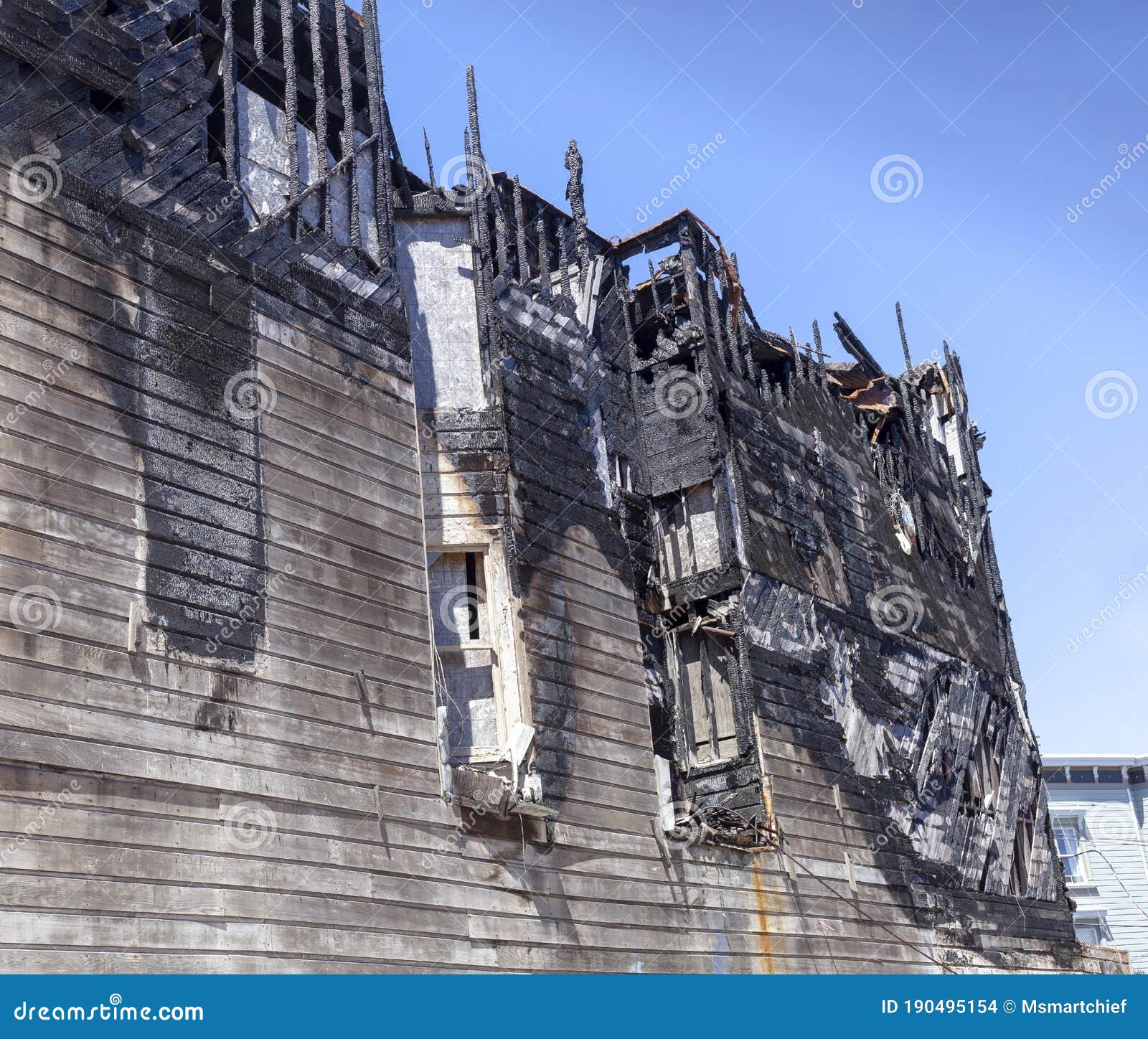 Fire aftermath damage stock photo. Image of accident - 190495154