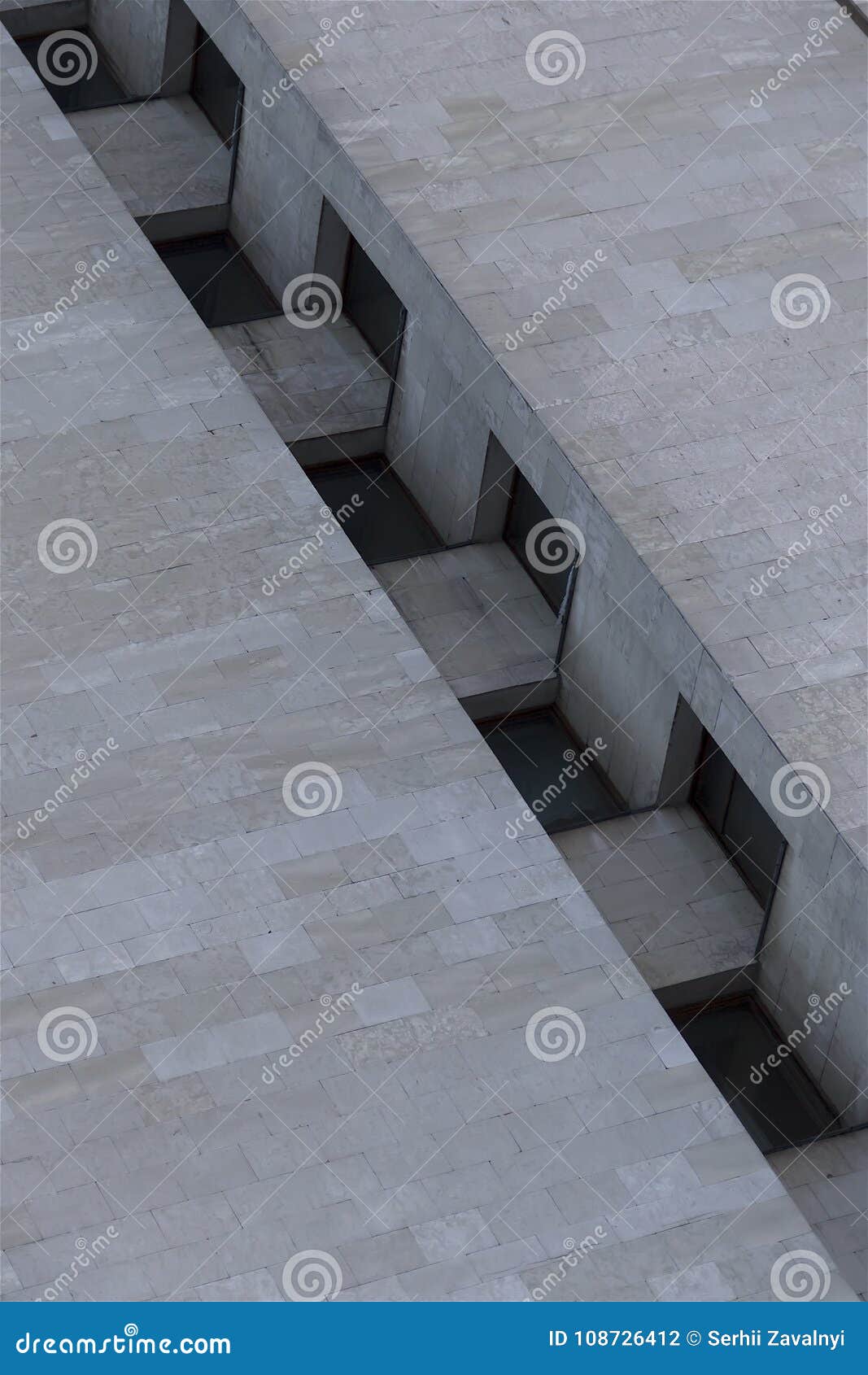 Urban Building with Strange Windows As in a Bunker Stock Photo - Image ...