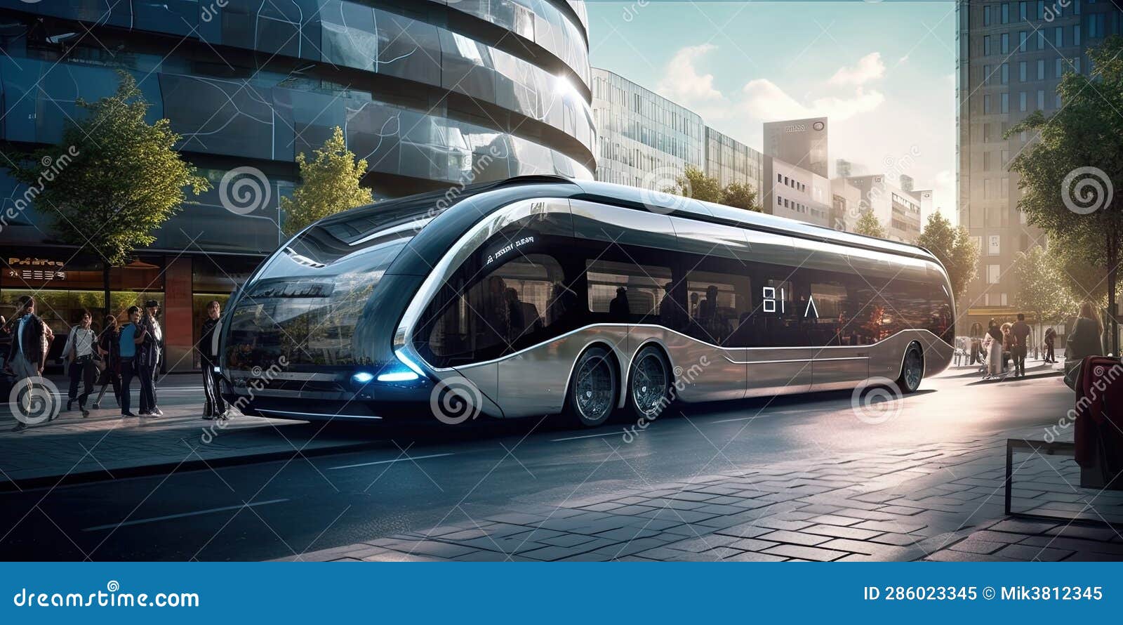 Urban Bus of Futuristic Design. Stock Illustration - Illustration of ...